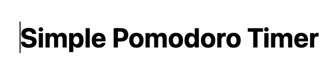 Simple Pomodoro Timer